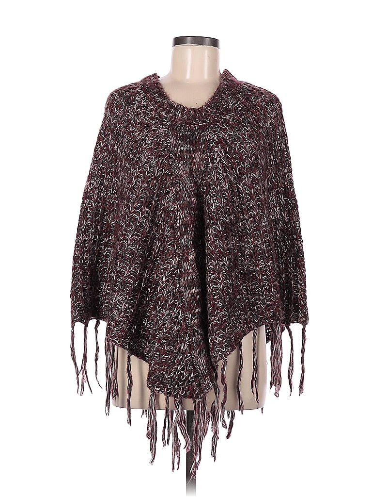 Frazzle 100% Acrylic Burgundy Poncho One Size - 60% off | thredUP