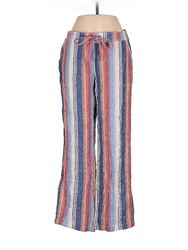 Per Se Stripes Multi Color Blue Linen Pants Size S - 82% off | thredUP