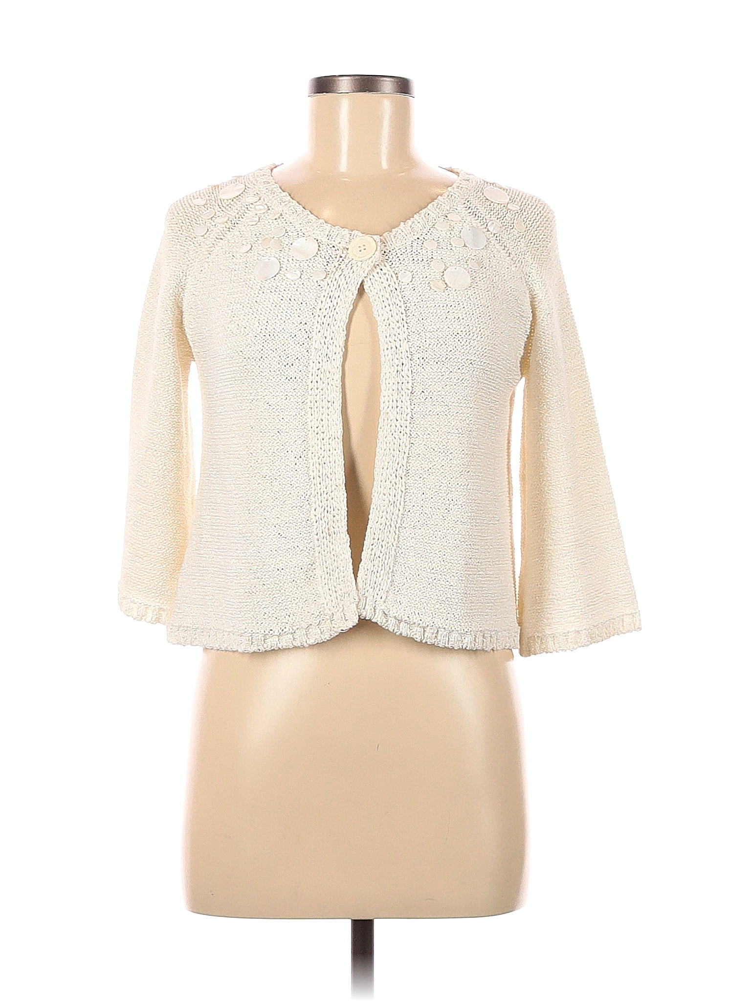 WD.NY Solid Ivory Cardigan Size M - 80% off | thredUP
