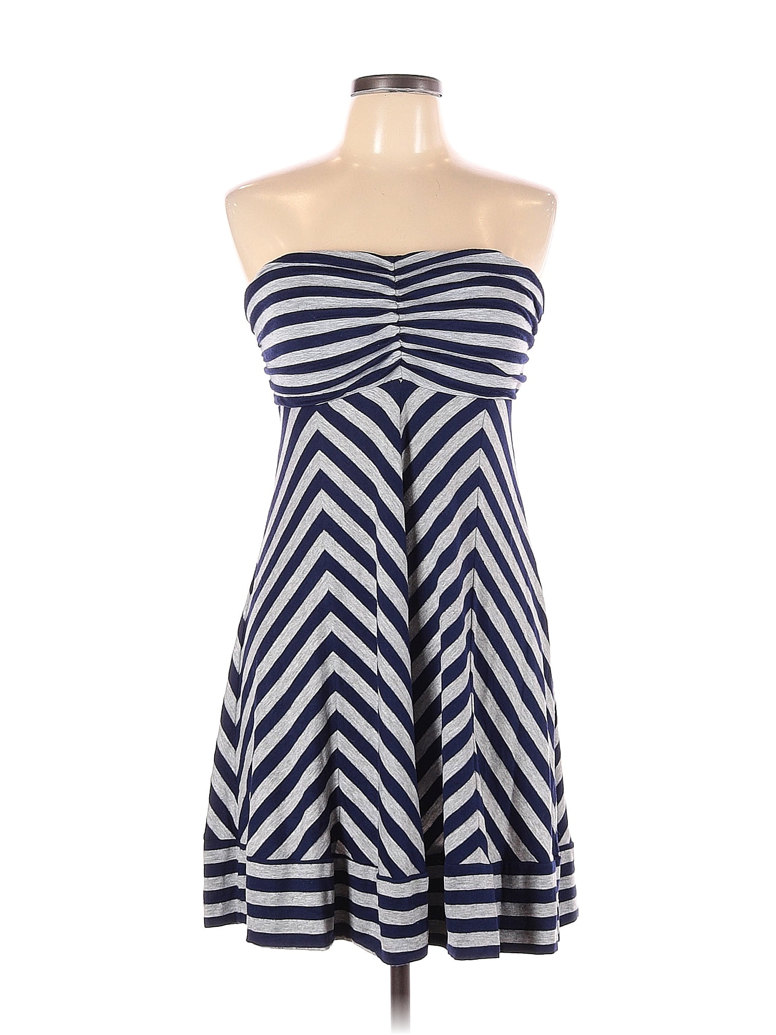 Ella Moss Chevron Herringbone Chevron Multi Color Blue Casual Dress