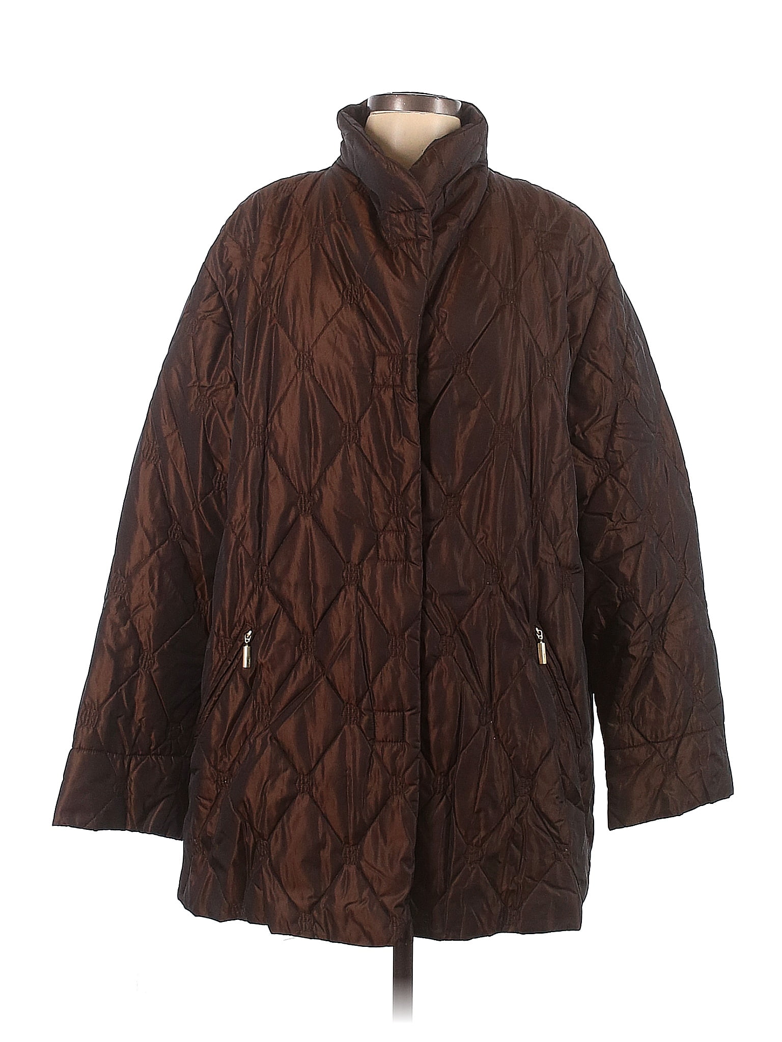 Basler Solid Brown Jacket Size 44 (EU) - 83% off | thredUP