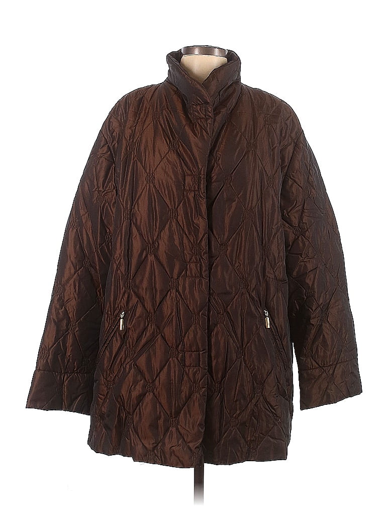 Basler Solid Brown Jacket Size 44 (EU) - 83% off | thredUP