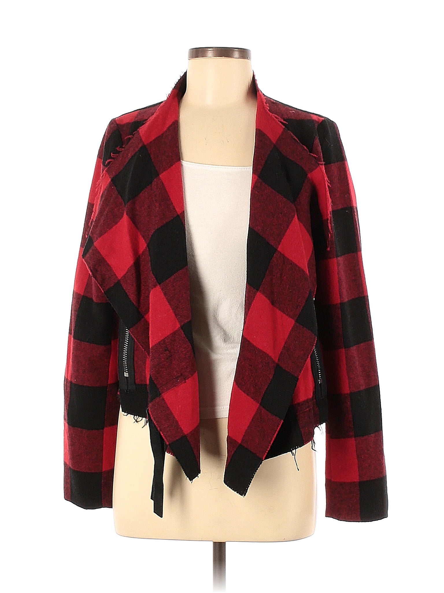 Red Saks Fifth Avenue Checkered-gingham Red Jacket Size M - 81% off ...