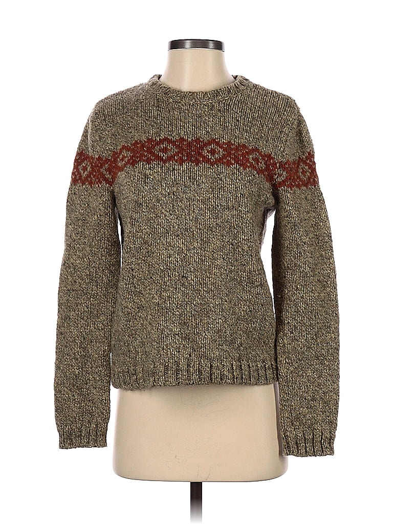 Abercrombie & Fitch Color Block Marled Tan Brown Wool Pullover Sweater ...