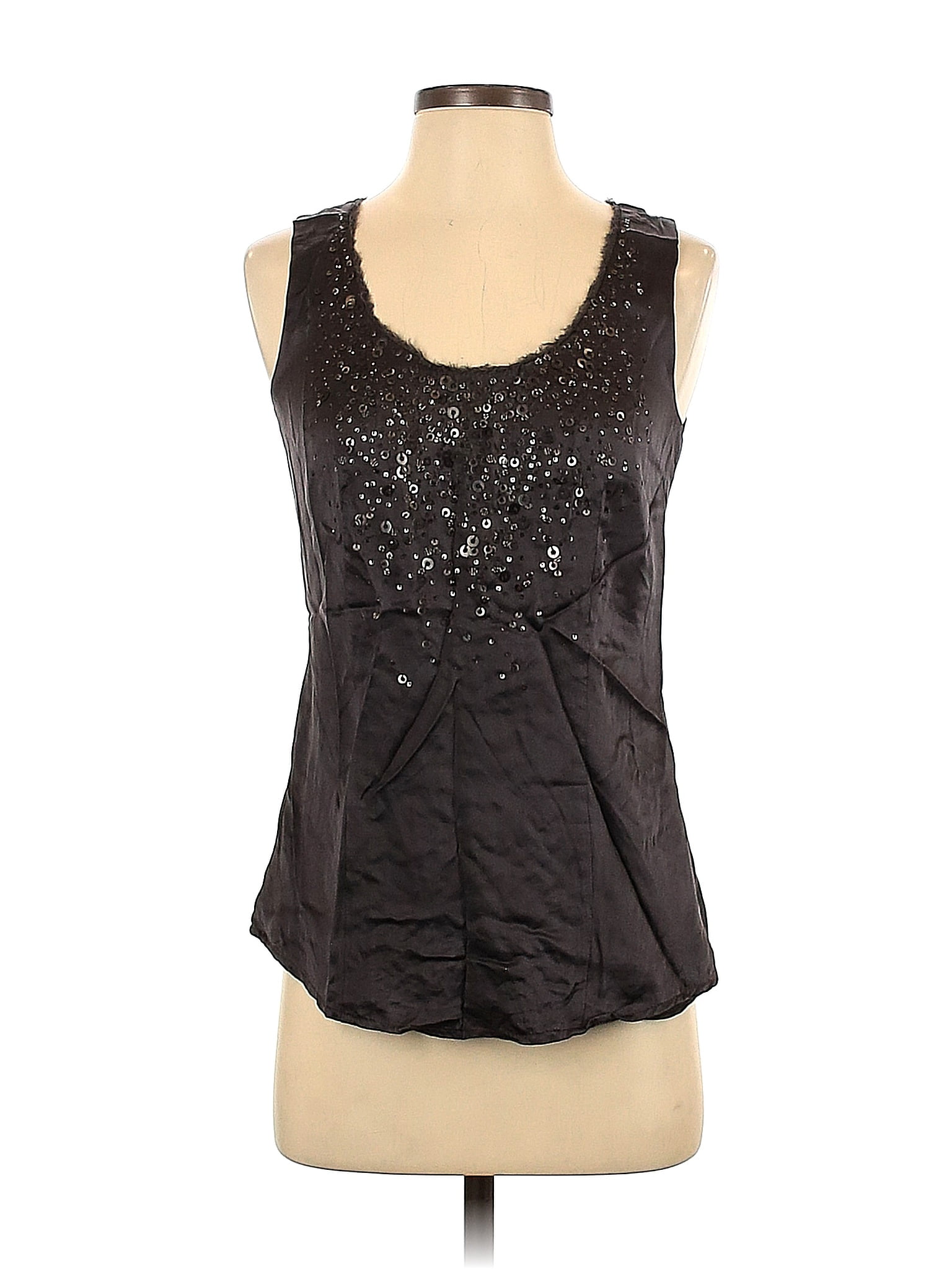 Classiques Entier 100% Silk Black Gray Sleeveless Silk Top Size XS - 92 ...