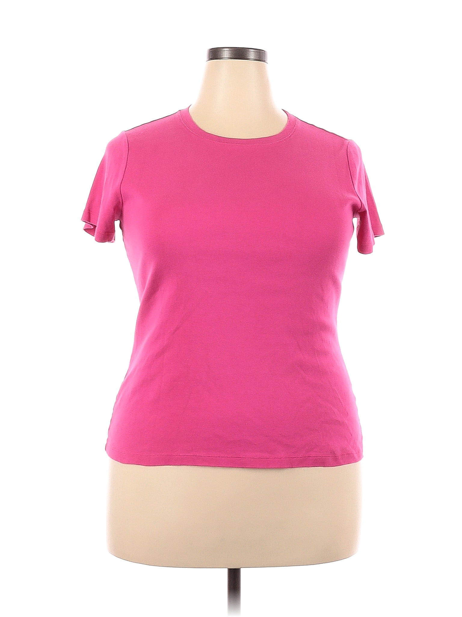 Caslon 100 Cotton Pink Short Sleeve T Shirt Size 1x Plus 68 Off