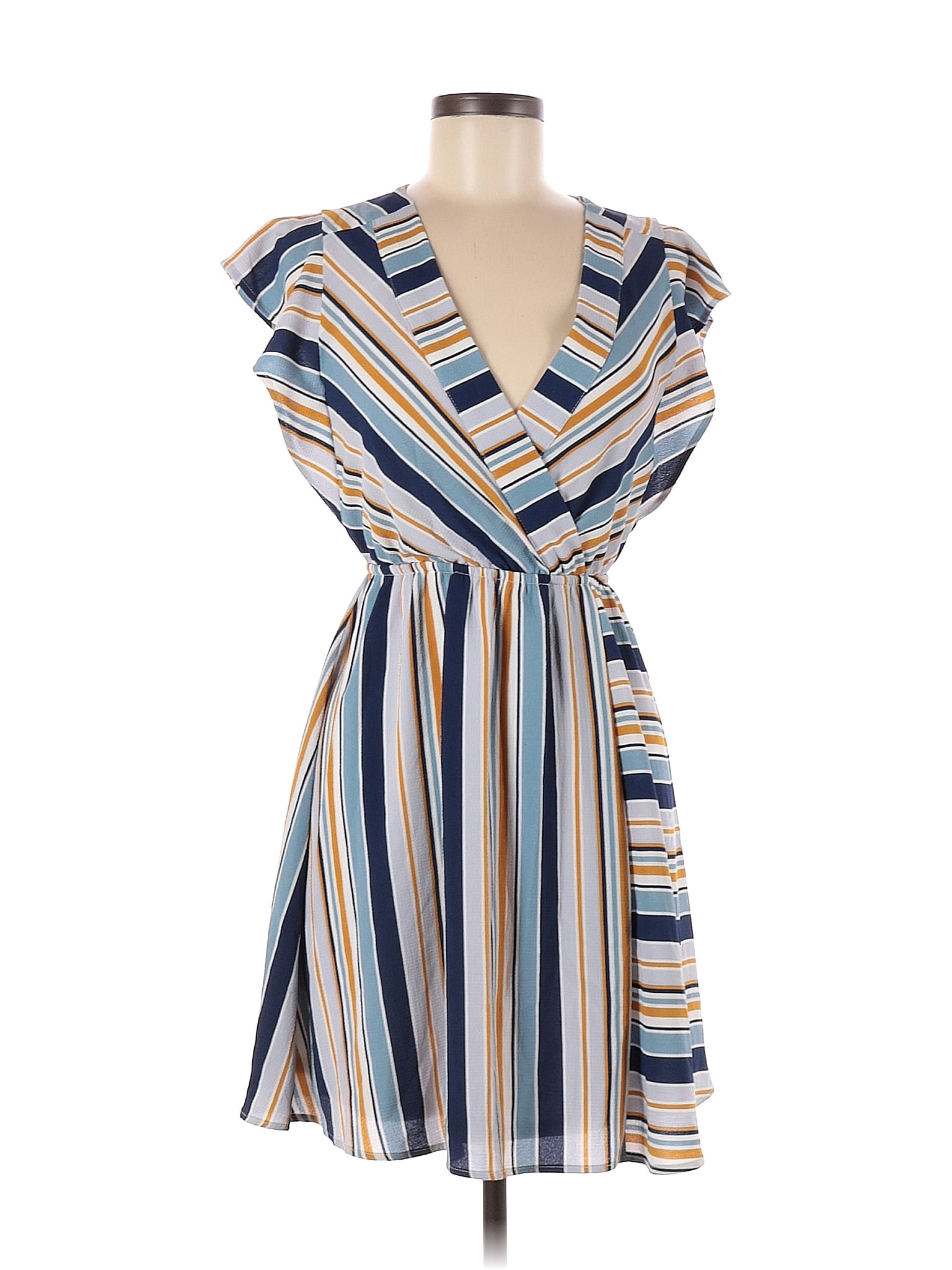 Monteau Stripes Multi Color Blue Casual Dress Size M - 43% off | thredUP