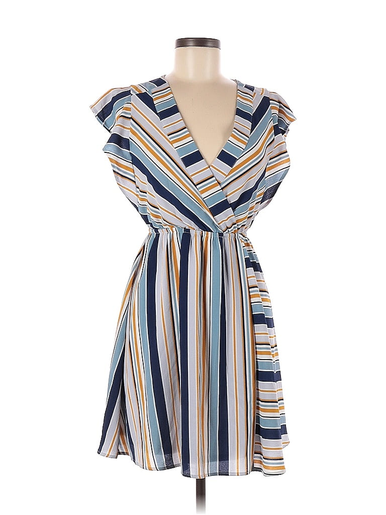Monteau Stripes Multi Color Blue Casual Dress Size M 43 Off Thredup