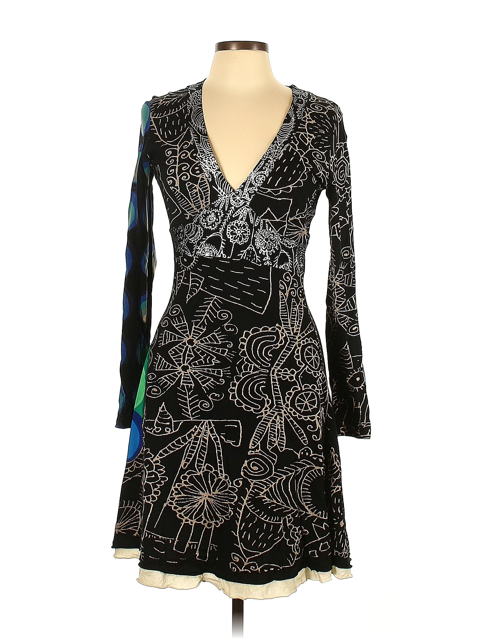 Desigual 100% Cotton Black Casual Dress Size L - 71% off | thredUP