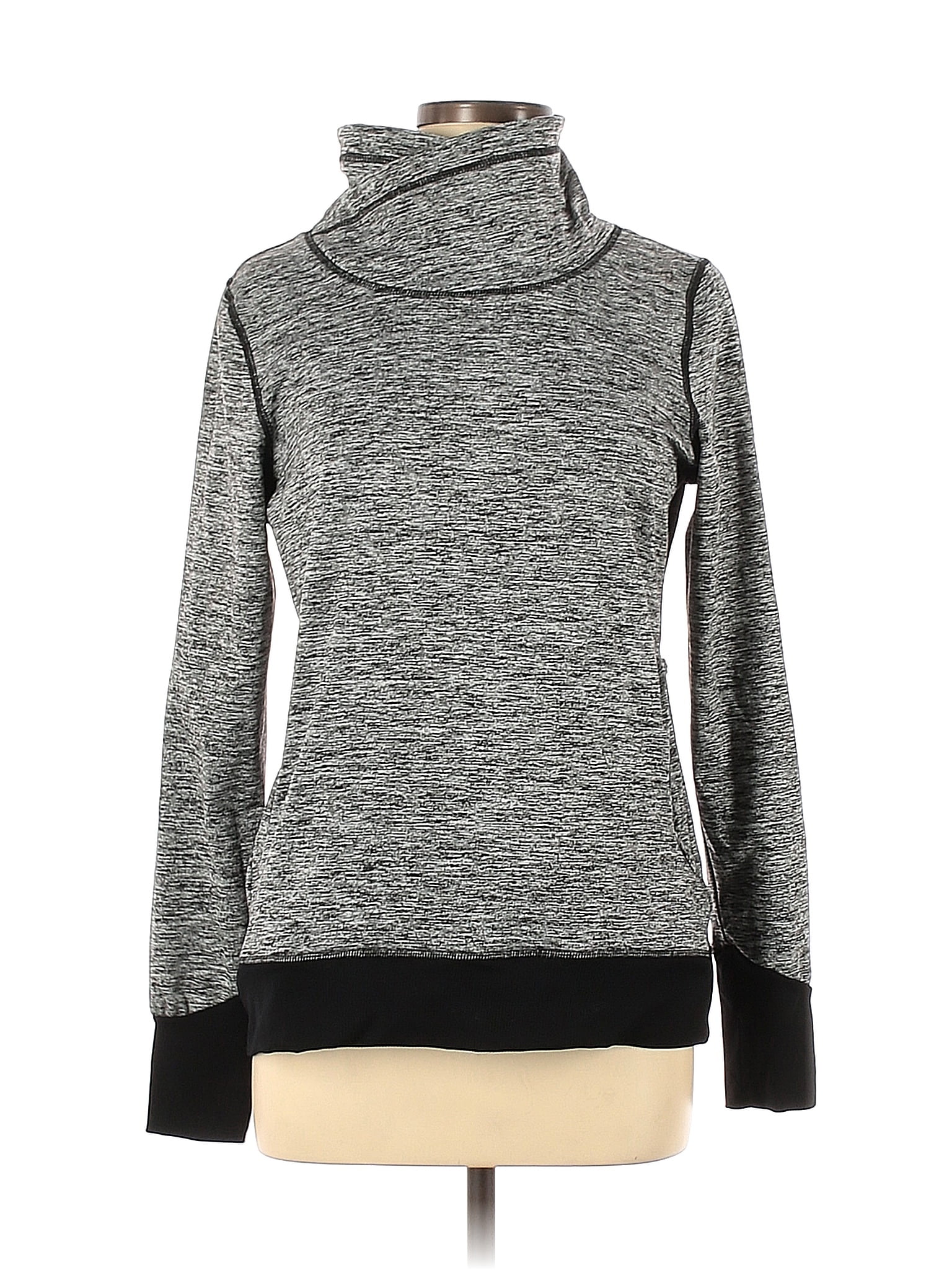 90 Degree by Reflex Color Block Marled Gray Turtleneck Sweater Size M ...