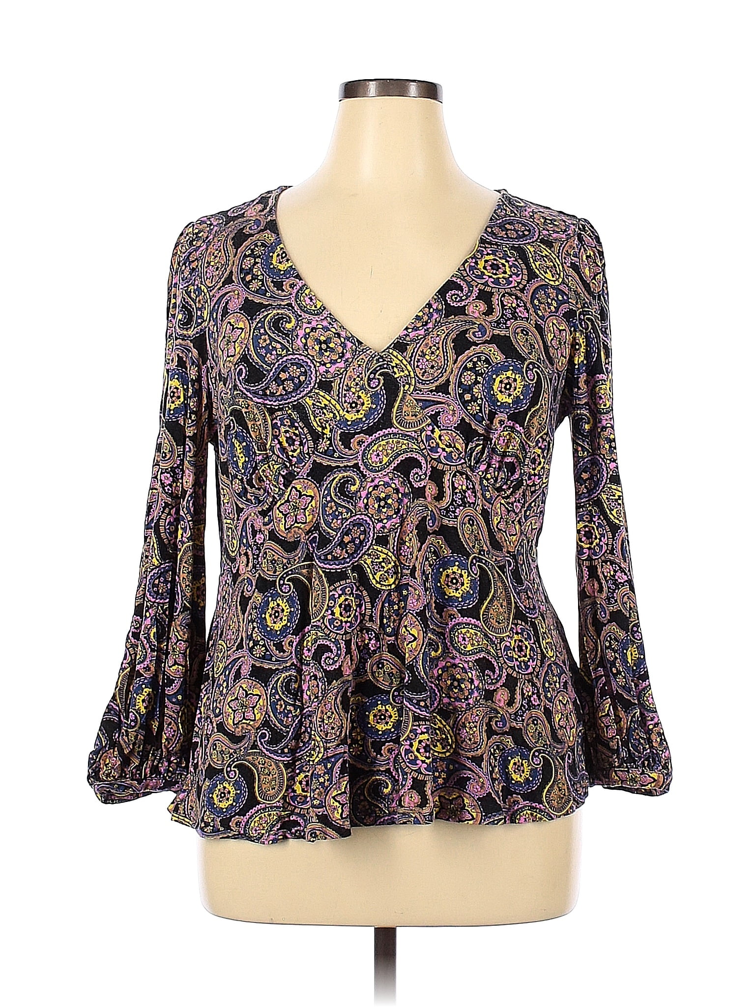 ModCloth Paisley Purple Blue Active T-Shirt Size 1X (Plus) - 58% off ...