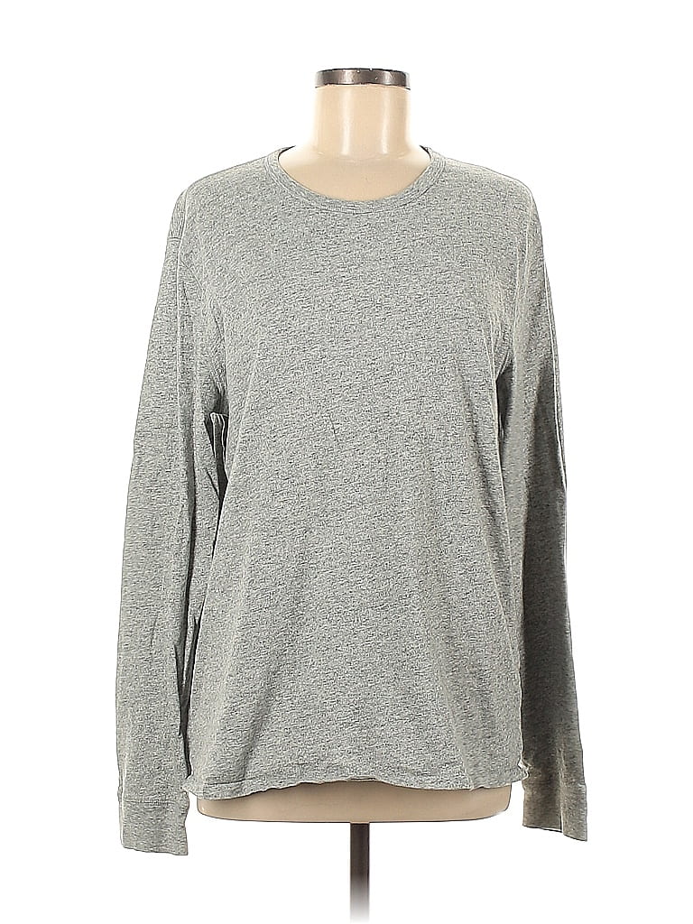 J.Crew Mercantile 100% Cotton Marled Gray Long Sleeve T-Shirt Size L ...