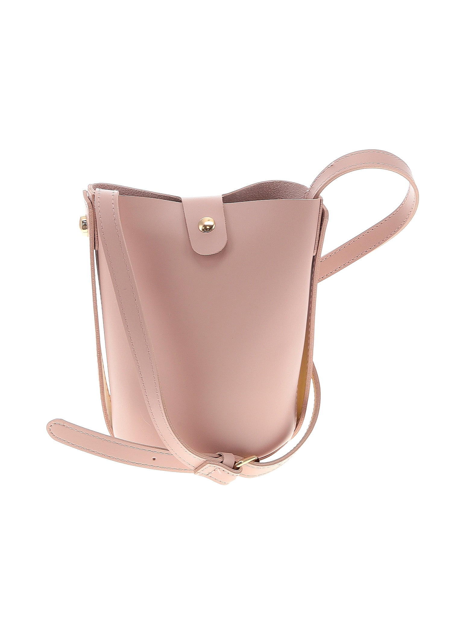 MINISO 100% Polyvinyl Chloride Solid Blush Pink Crossbody Bag One Size ...