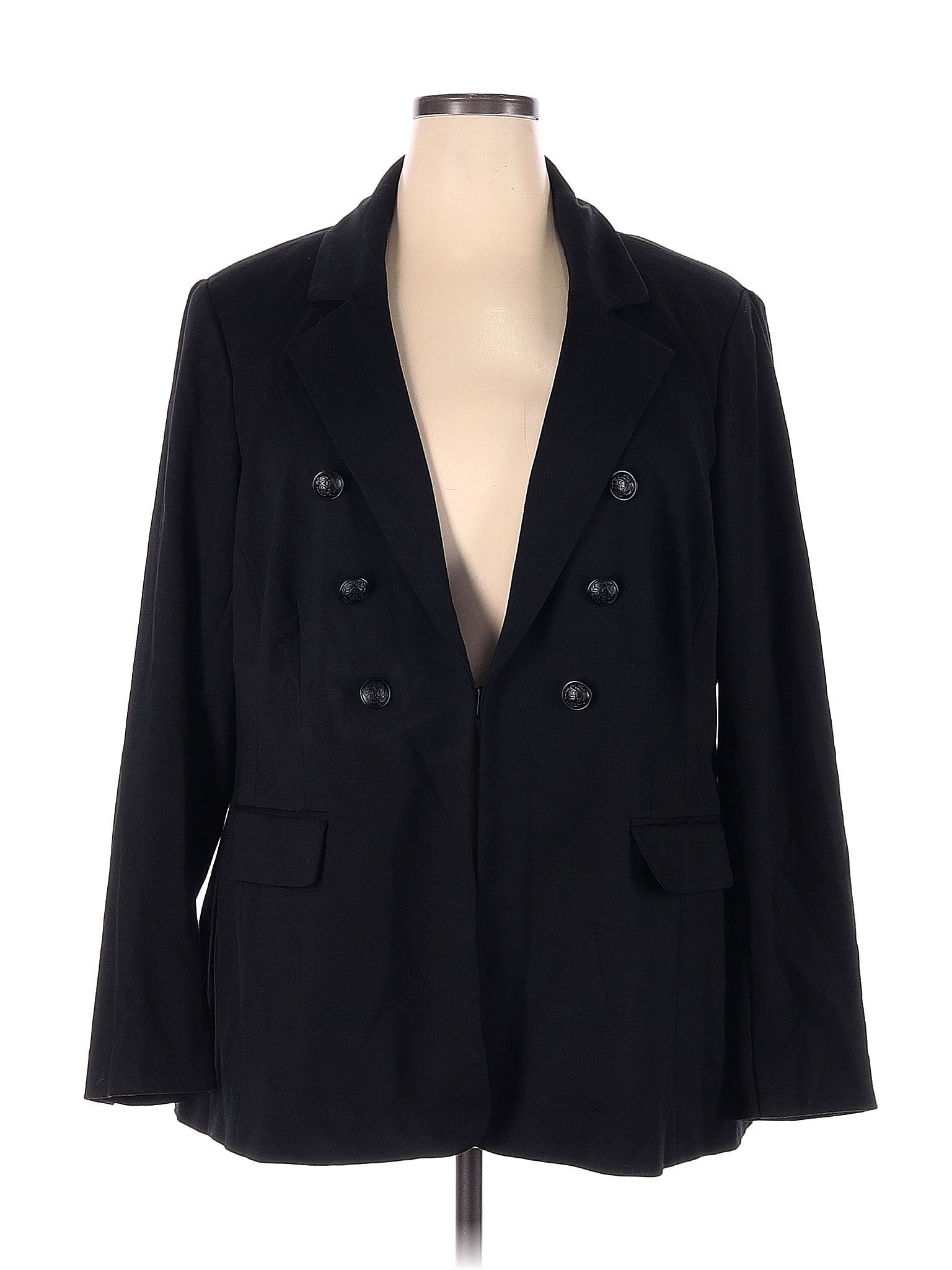 Lane Bryant Solid Black Blazer Size 26 Plus 60 Off Thredup