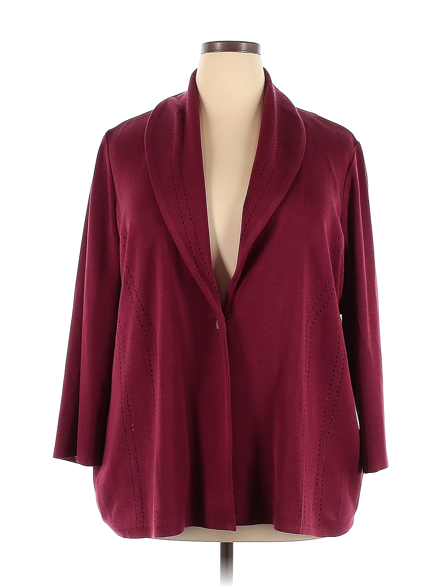 misook Solid Maroon Burgundy Blazer Size 2X (Plus) - 82% off | thredUP