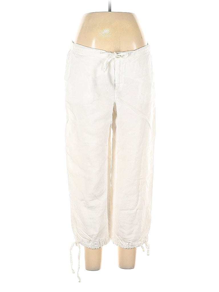 Banana Republic 100% Linen Solid White Linen Pants Size 10 - 73% off | thredUP