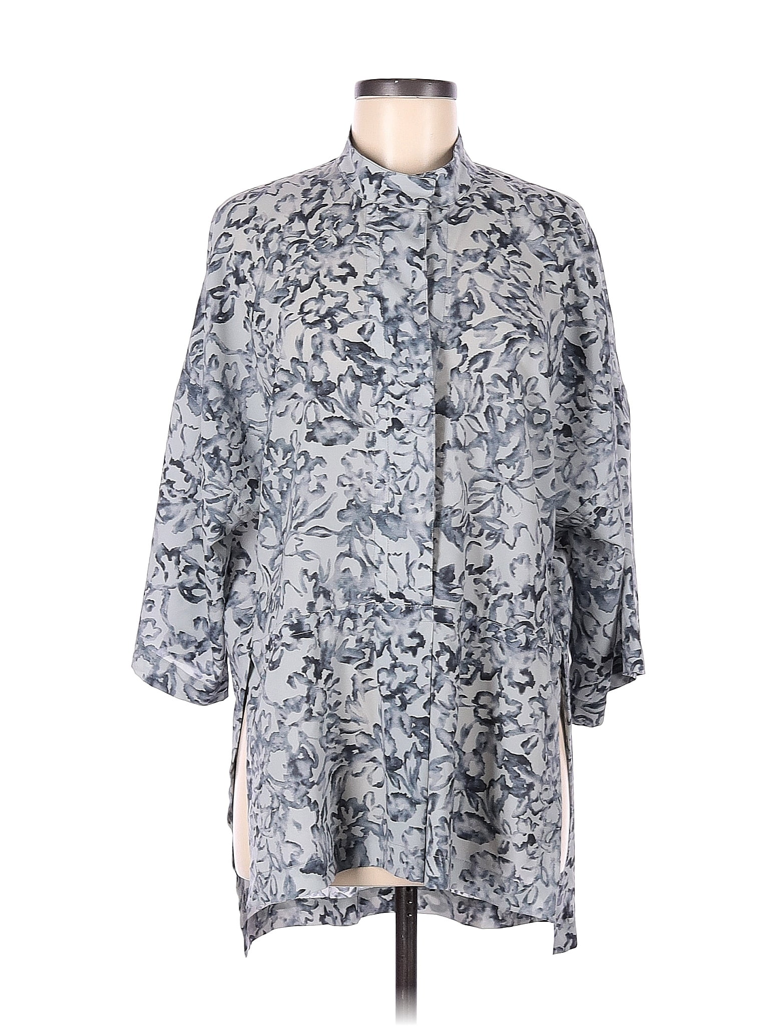 Victor Alfaro Collective 100% Polyester Gray Long Sleeve Blouse Size M ...