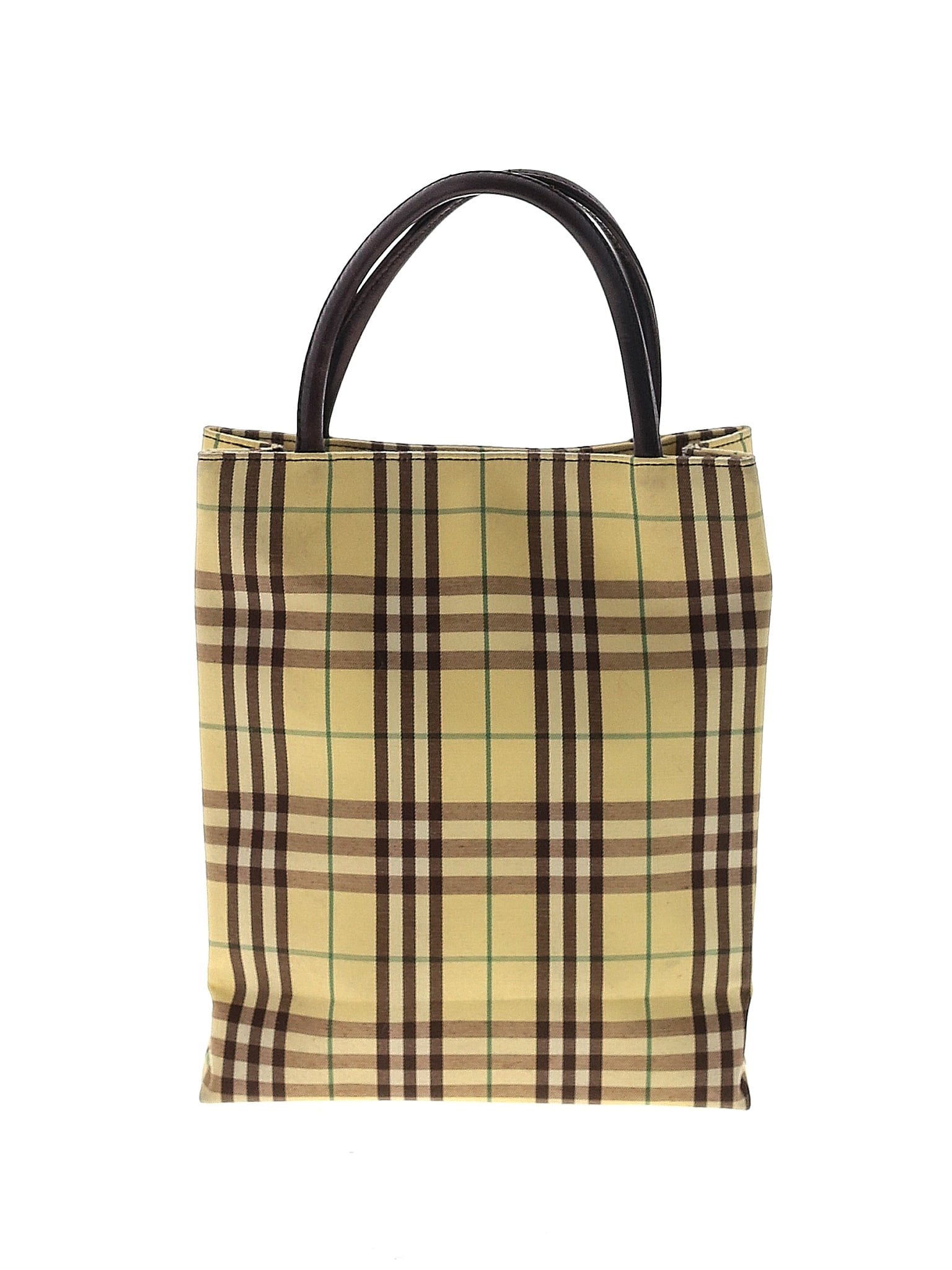 Burberry Color Block Plaid Multi Color Yellow Vintage Check Mini Tote ...