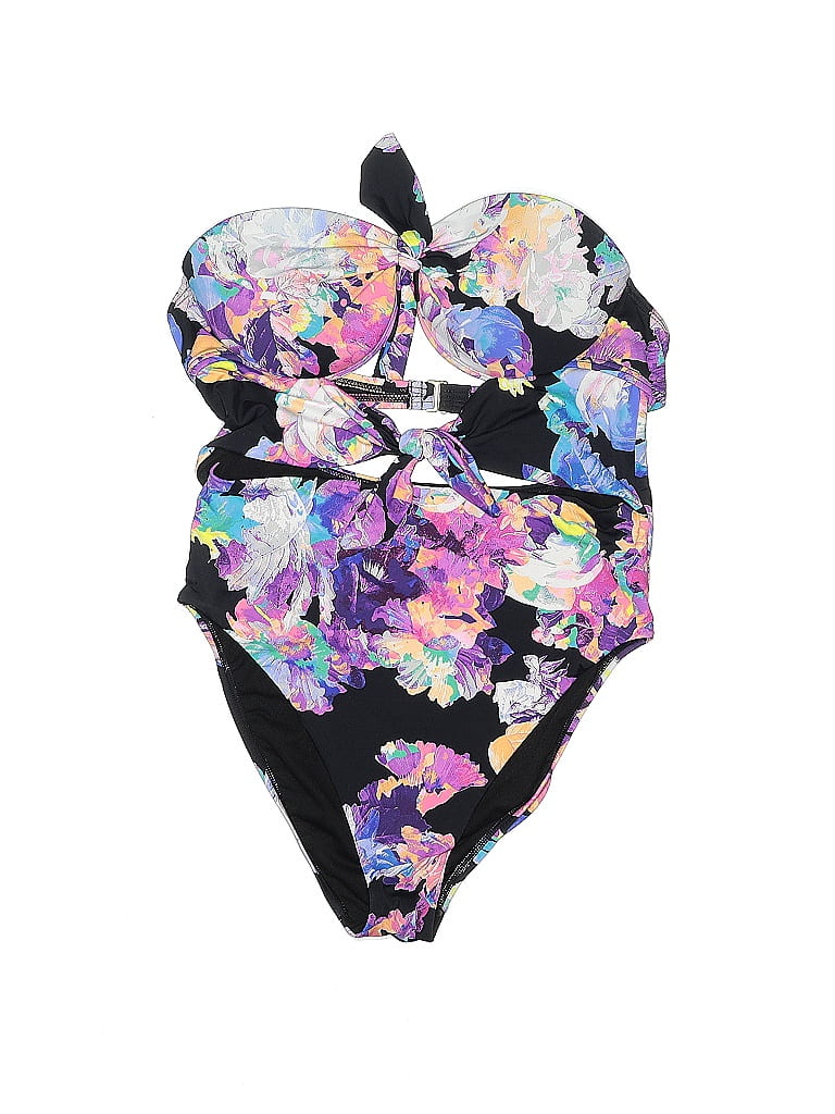 Bar III Floral Multi Color Blue One Piece Swimsuit Size L - 47% off ...
