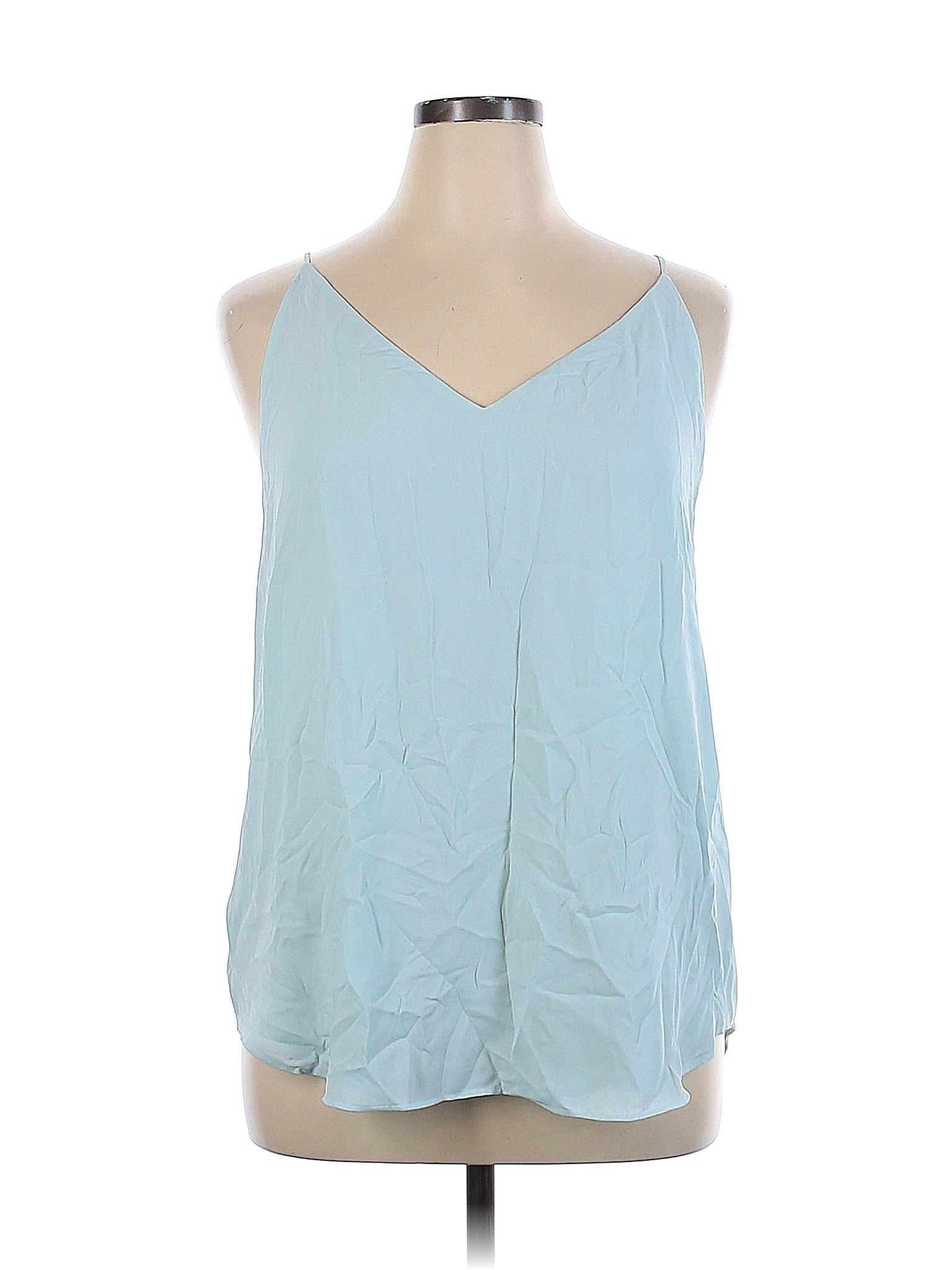 Ann Taylor Loft 100 Polyester Blue Sleeveless Blouse Size Xl 72 Off