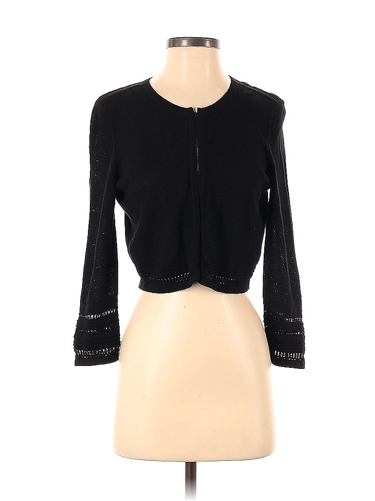 Etcetera Color Block Solid Black Cardigan Size S - 87% off | ThredUp