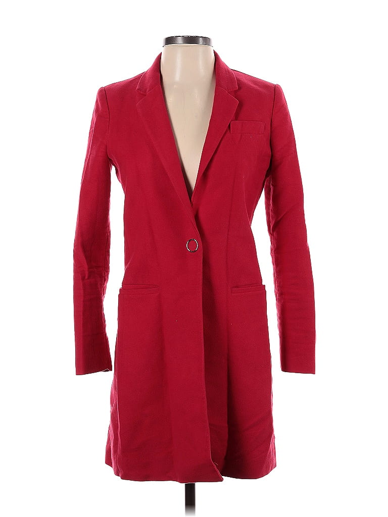 Mango Solid Red Blazer Size XXS - 61% off | thredUP