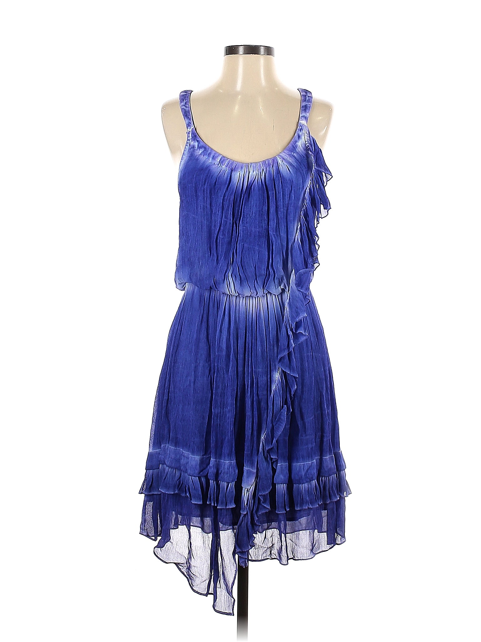 Free People 100 Viscose Solid Blue Casual Dress Size S 81 Off Thredup