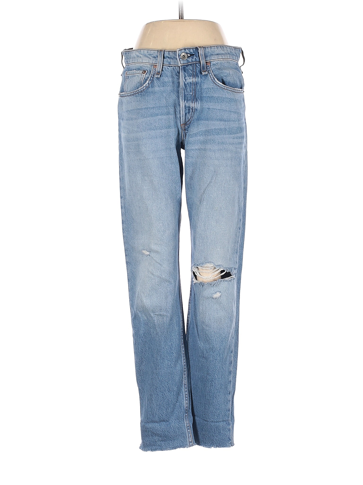 Rag & Bone 100% Cotton Solid Blue Jeans 25 Waist - 80% off | ThredUp