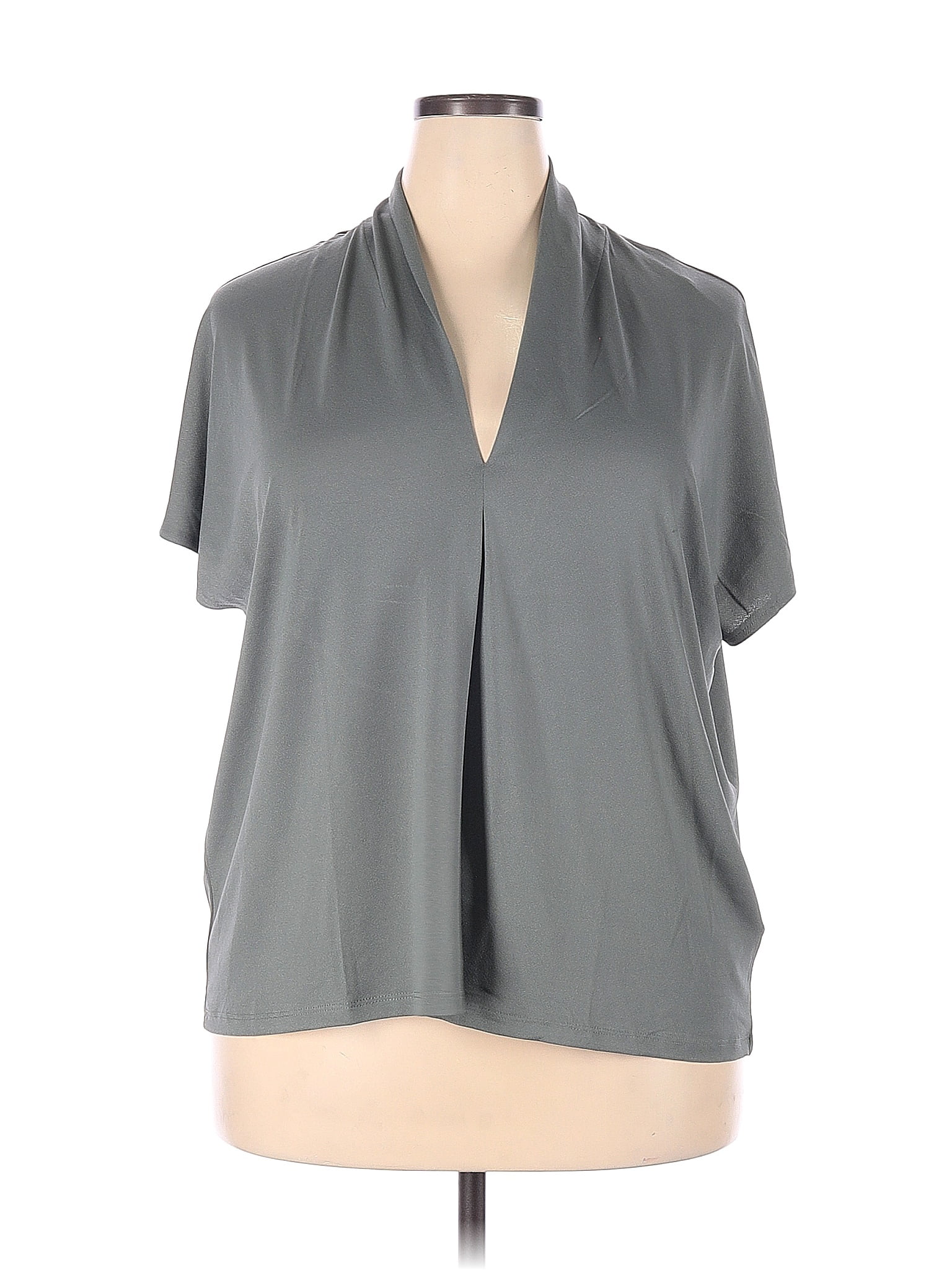 H&M Solid Gray Short Sleeve Blouse Size XXL - 15% off | thredUP
