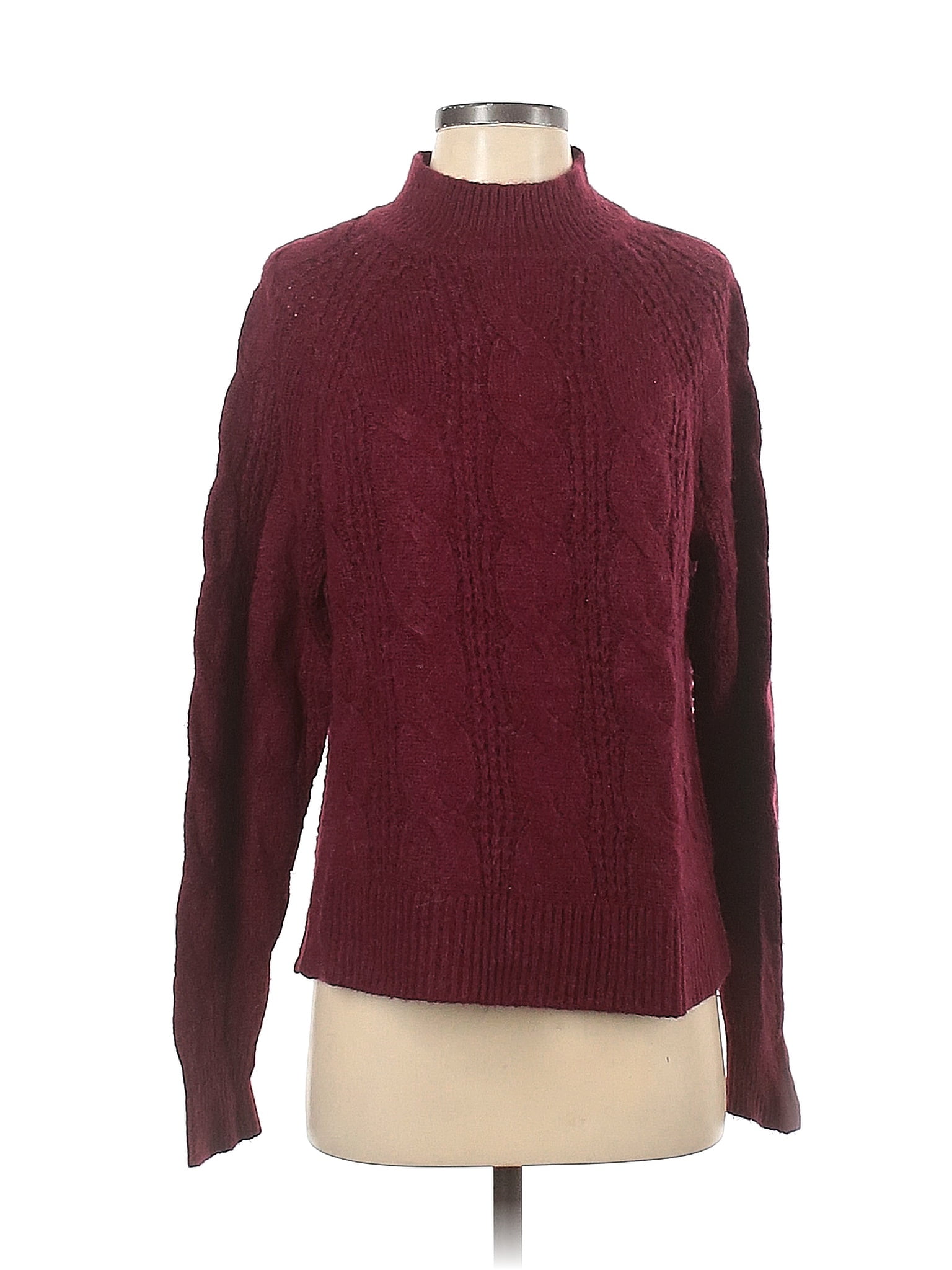 J.Crew Color Block Solid Red Burgundy Turtleneck Sweater Size S - 74% ...