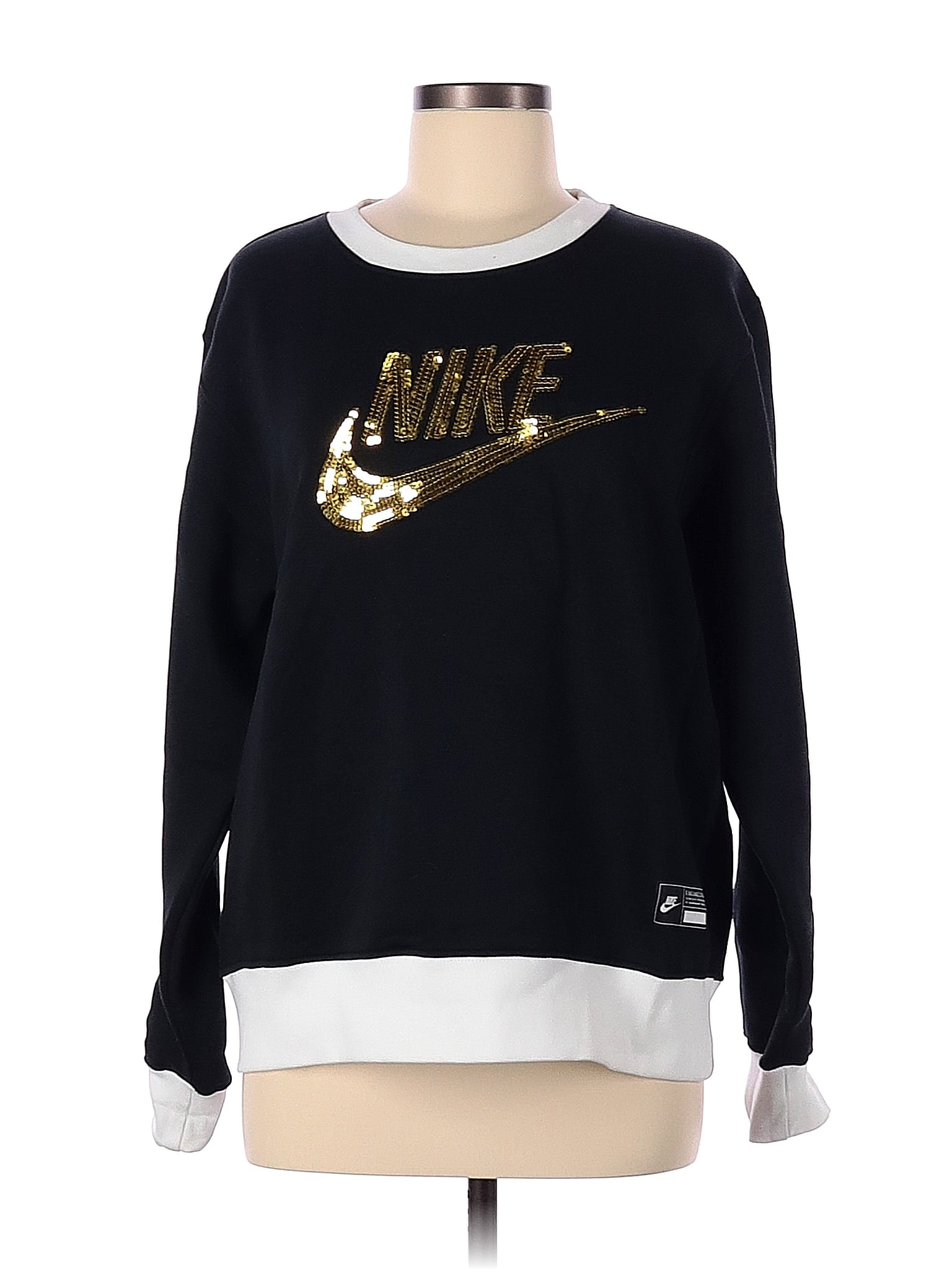 Nike Color Block Solid Black Sweatshirt Size M - 61% off | thredUP