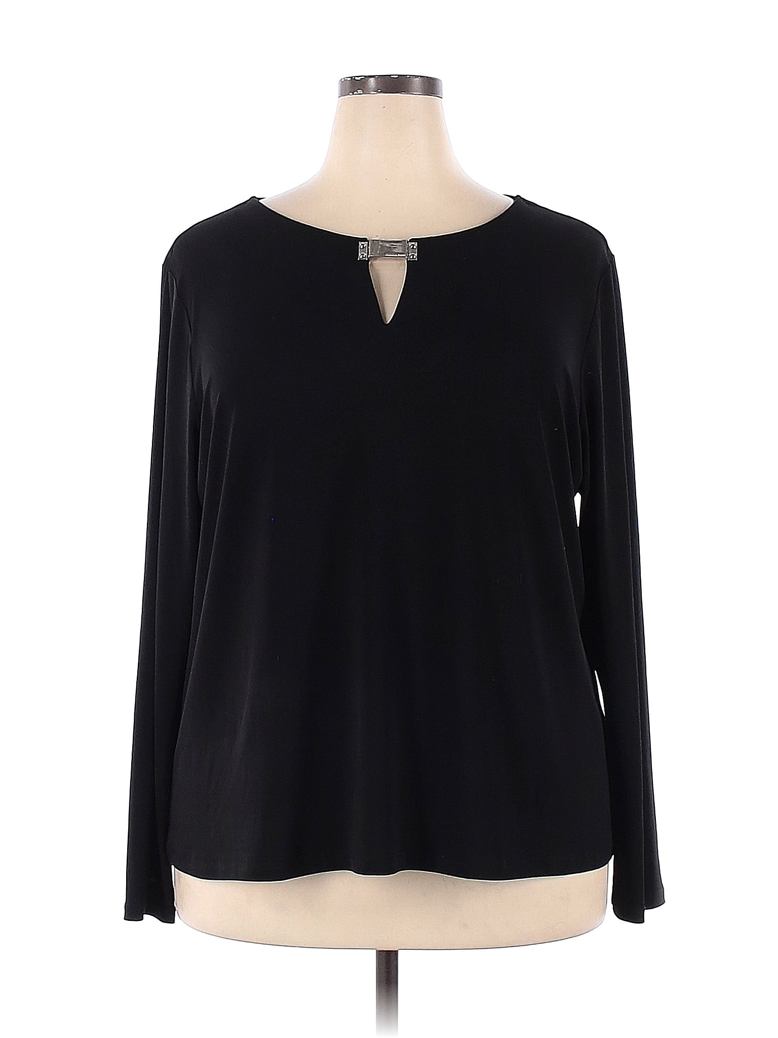 Michael Michael Kors Polka Dots Black Long Sleeve Blouse Size 3x Plus