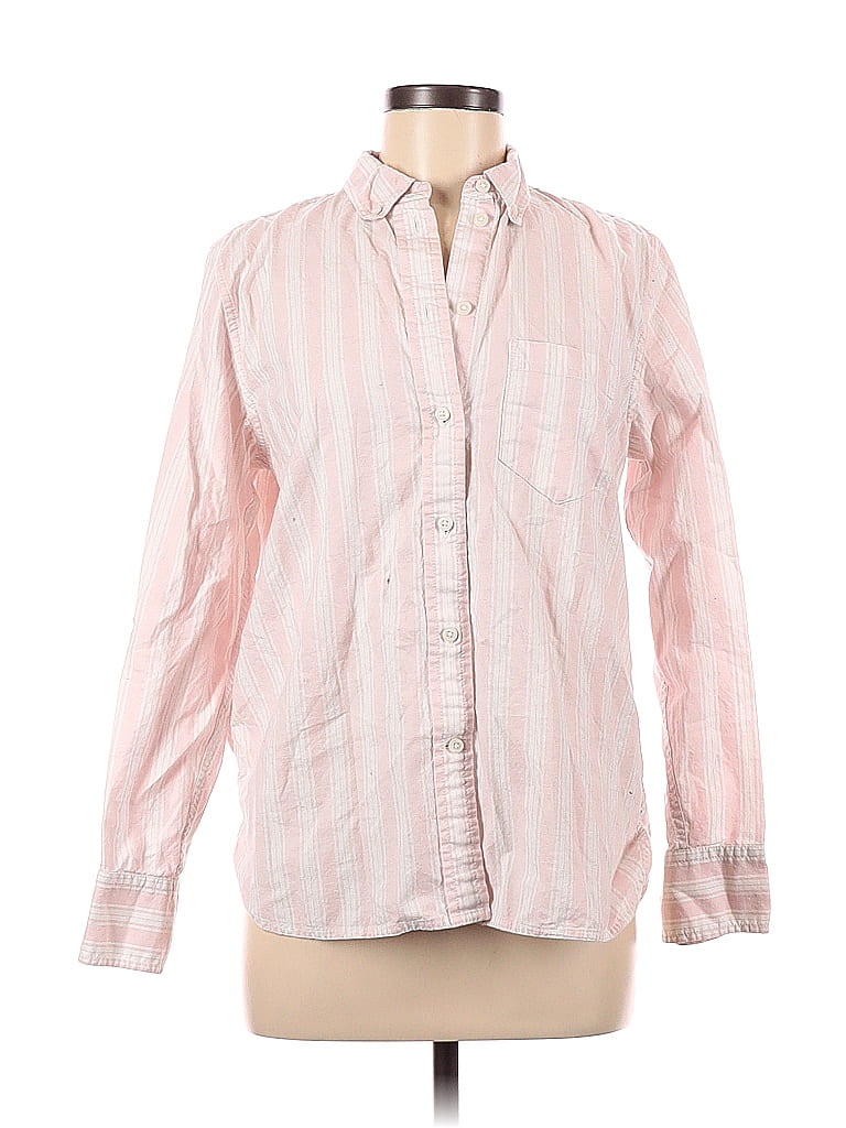 J.Crew 100% Cotton Stripes Pink Long Sleeve Button-Down Shirt Size 8 - 87% off | ThredUp