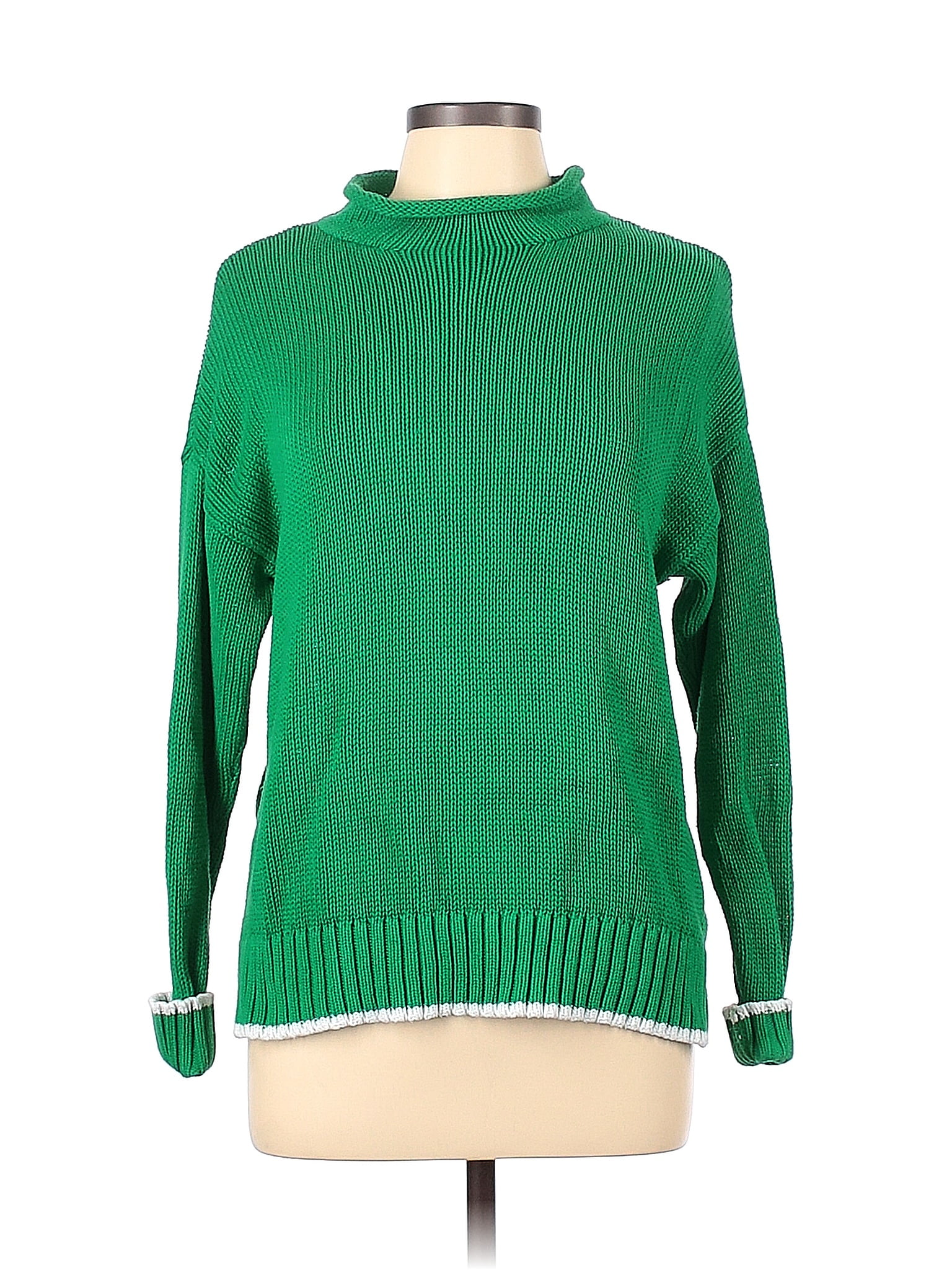 Crown And Ivy 100 Cotton Green Pullover Sweater Size L 54 Off Thredup