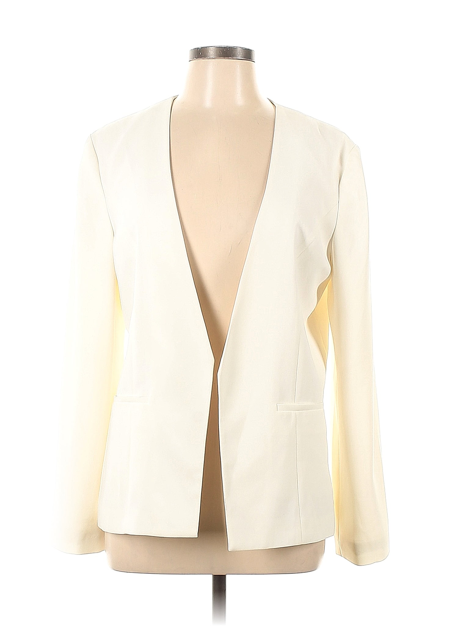 Express 100% Polyester White Blazer Size L - 73% off | thredUP