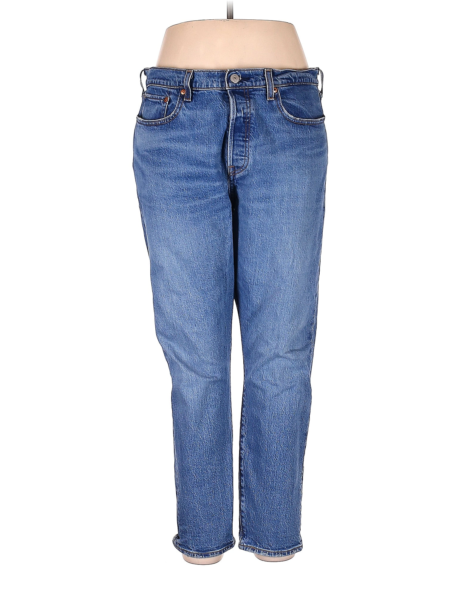 Levi's Solid Blue Jeans 33 Waist - 54% off | thredUP