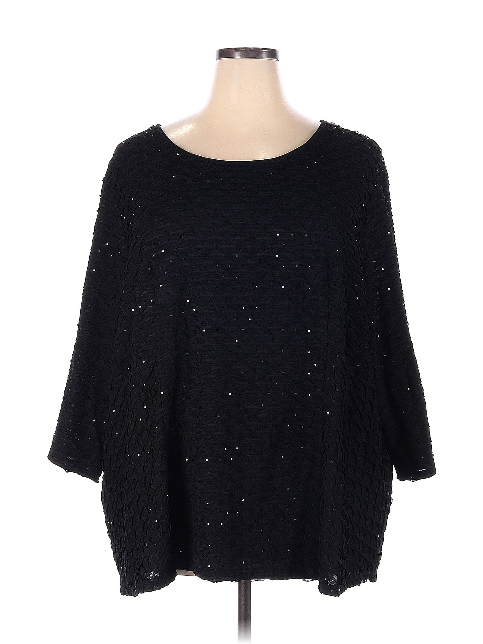 Catherines Black Long Sleeve Top Size 3x Plus 62 Off Thredup