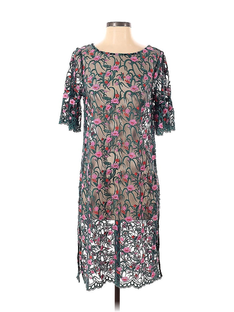 Moulinette Soeurs Floral Multi Color Green Casual Dress Size S 76