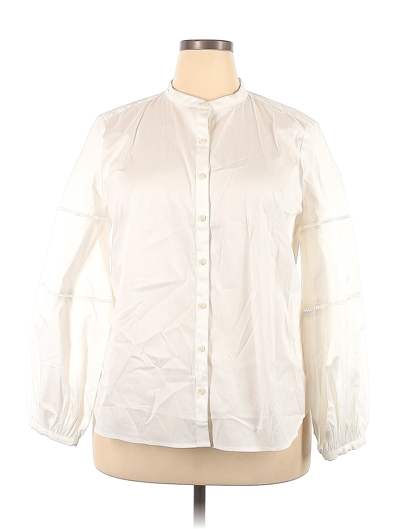 Ann Taylor White Long Sleeve Button-Down Shirt Size XXL - 75% off | ThredUp