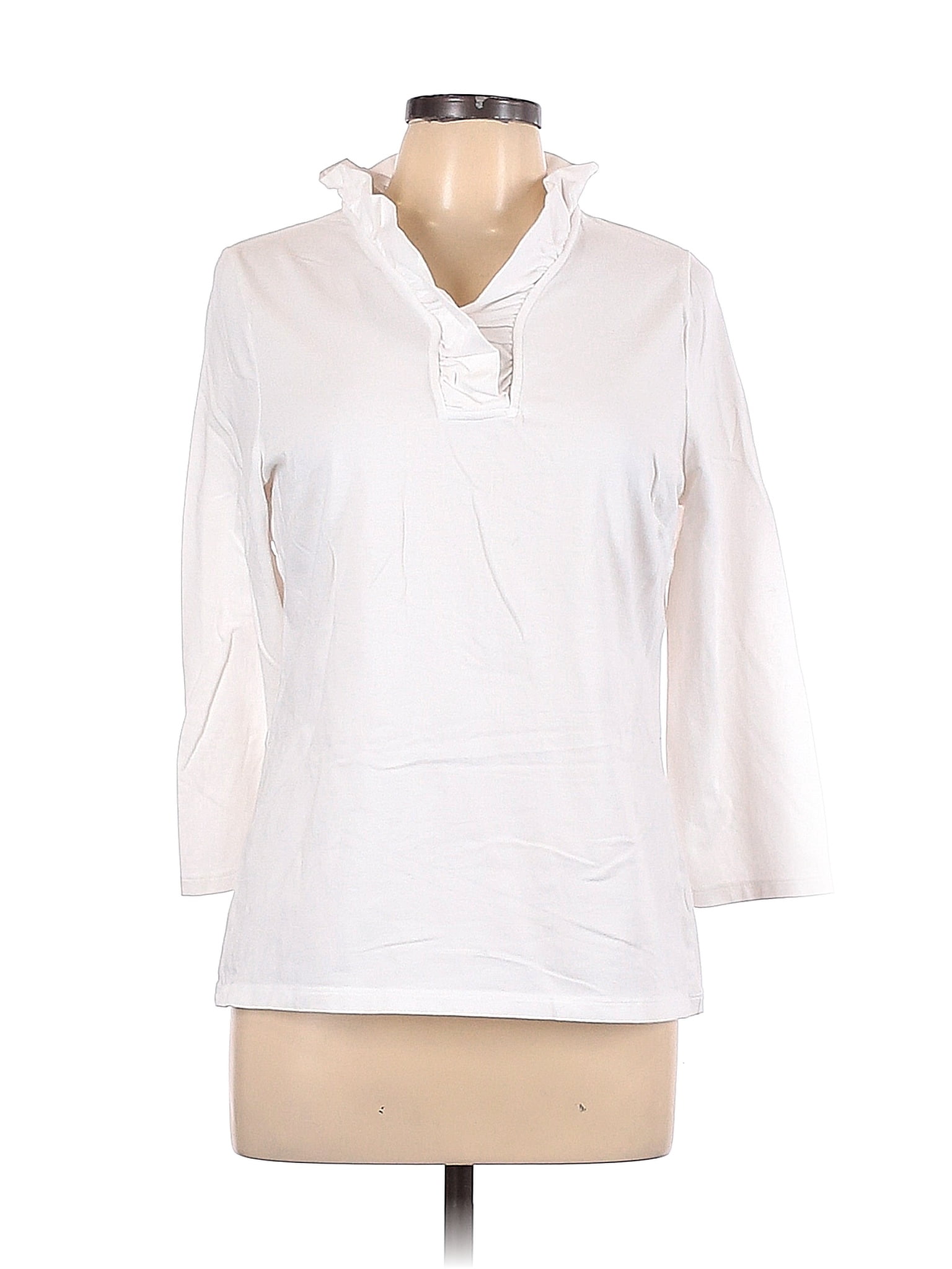 Talbots Outlet White Long Sleeve Top Size L - 41% off | thredUP