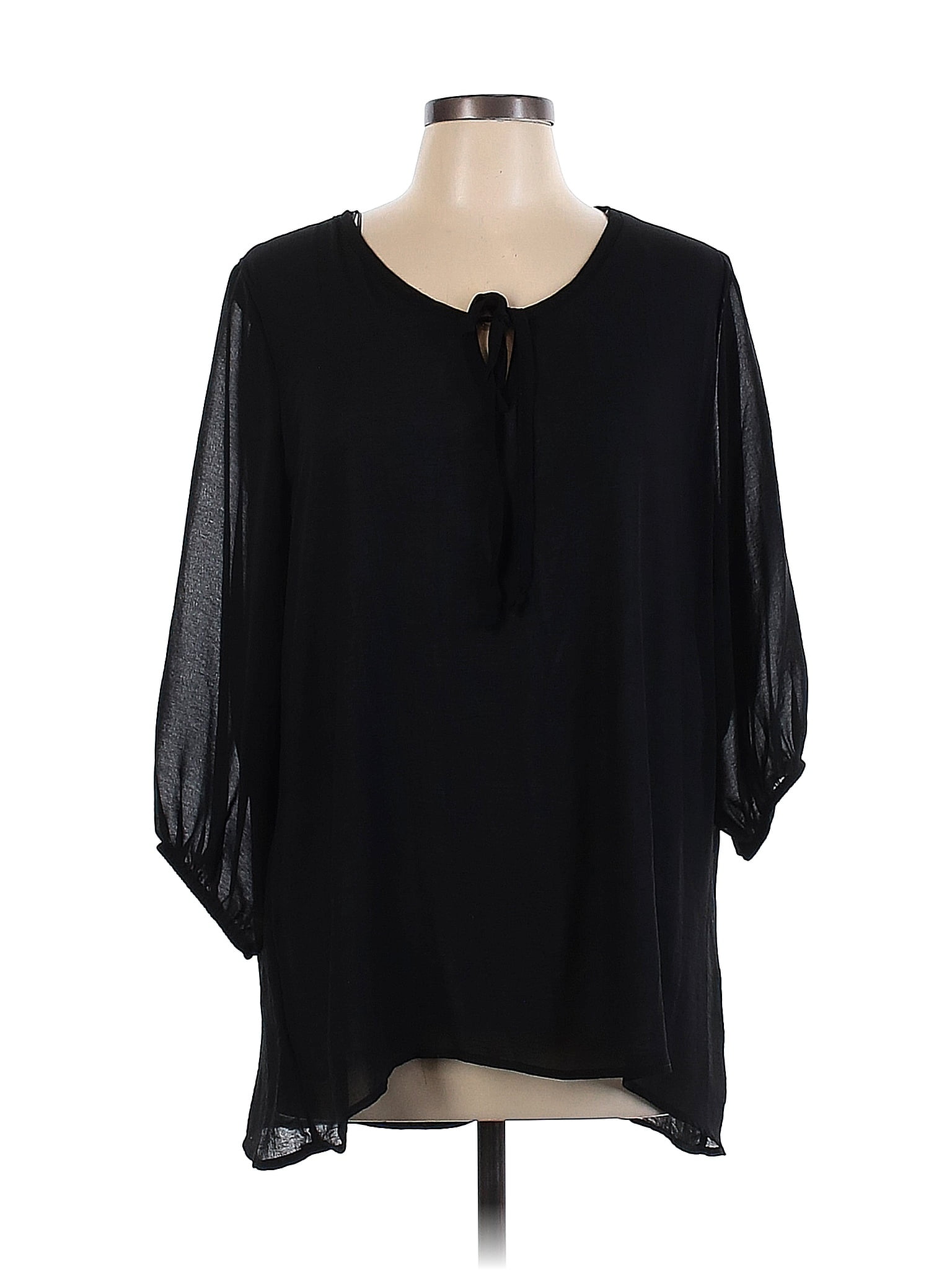 Kim And Cami 100 Polyester Black Long Sleeve Blouse Size 1x Plus 52