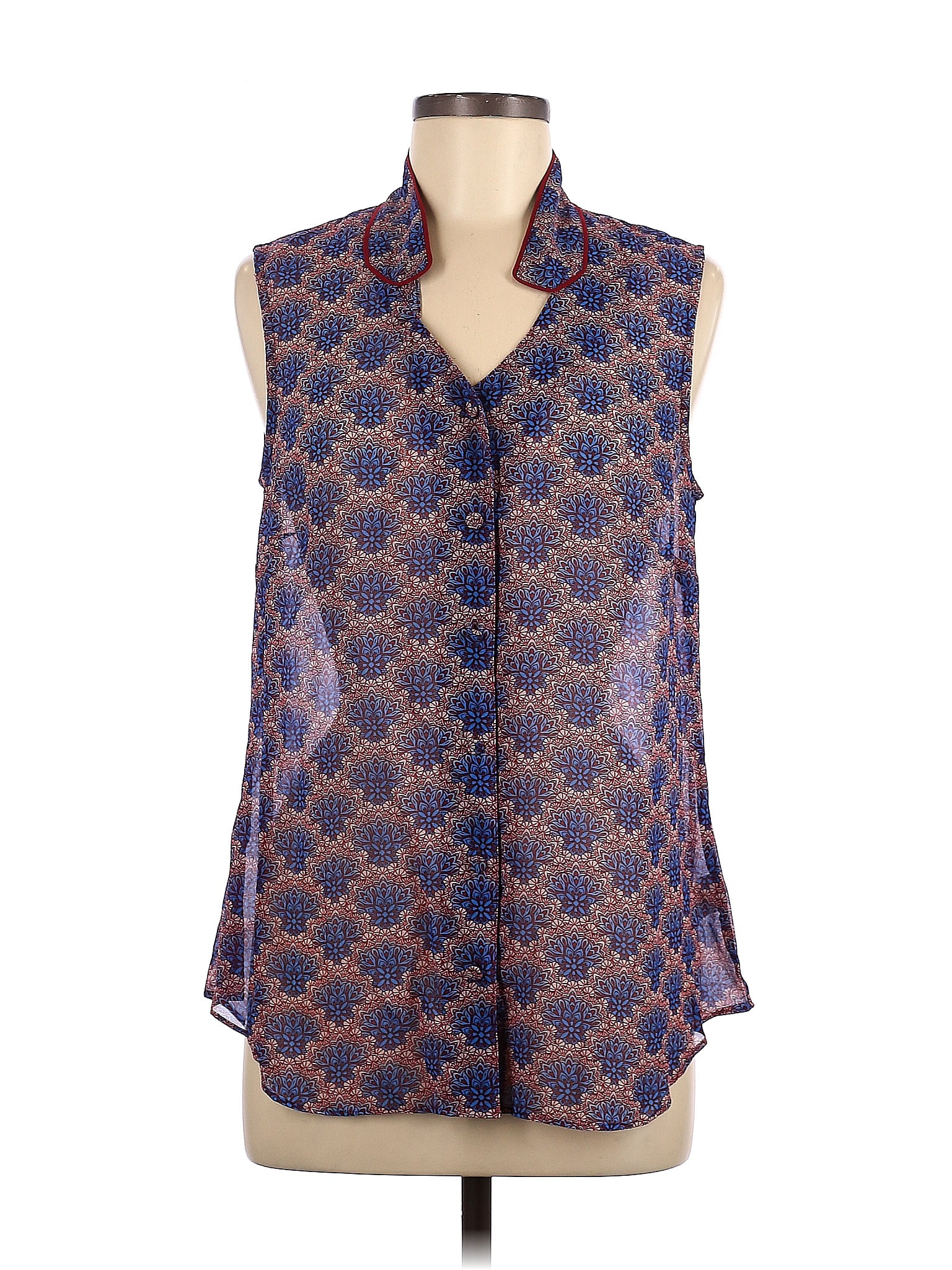 Cabi 100 Polyester Blue Sleeveless Blouse Size M 56 Off Thredup