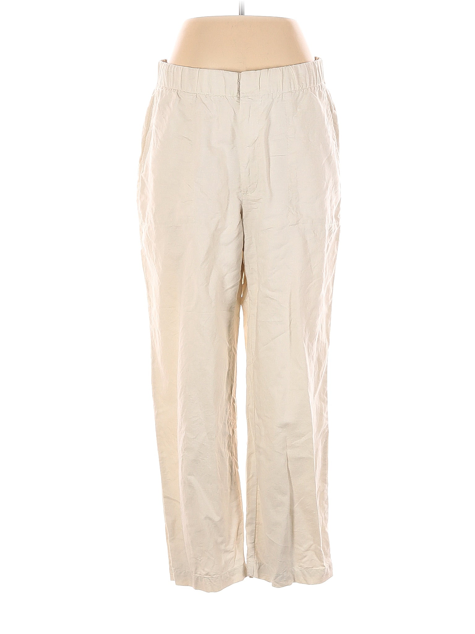 Gap 100% Linen Ivory Linen Pants Size L - 70% off | thredUP