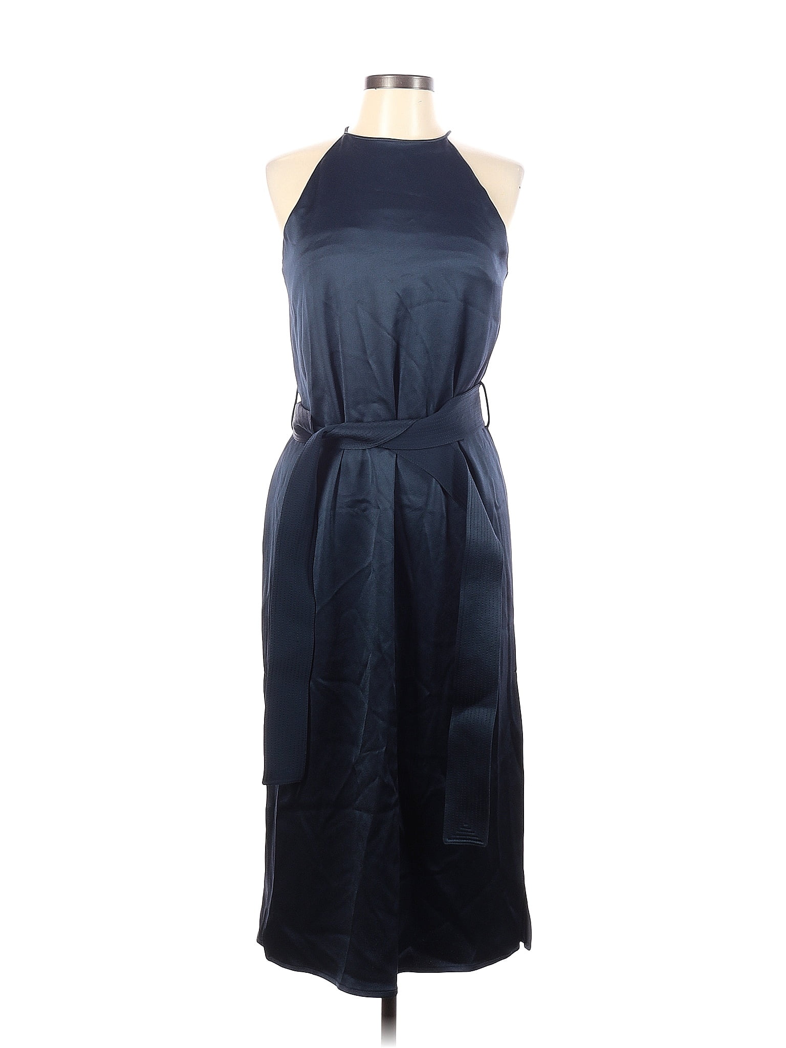 Halston Heritage Solid Navy Blue Cocktail Dress Size L 74 Off Thredup