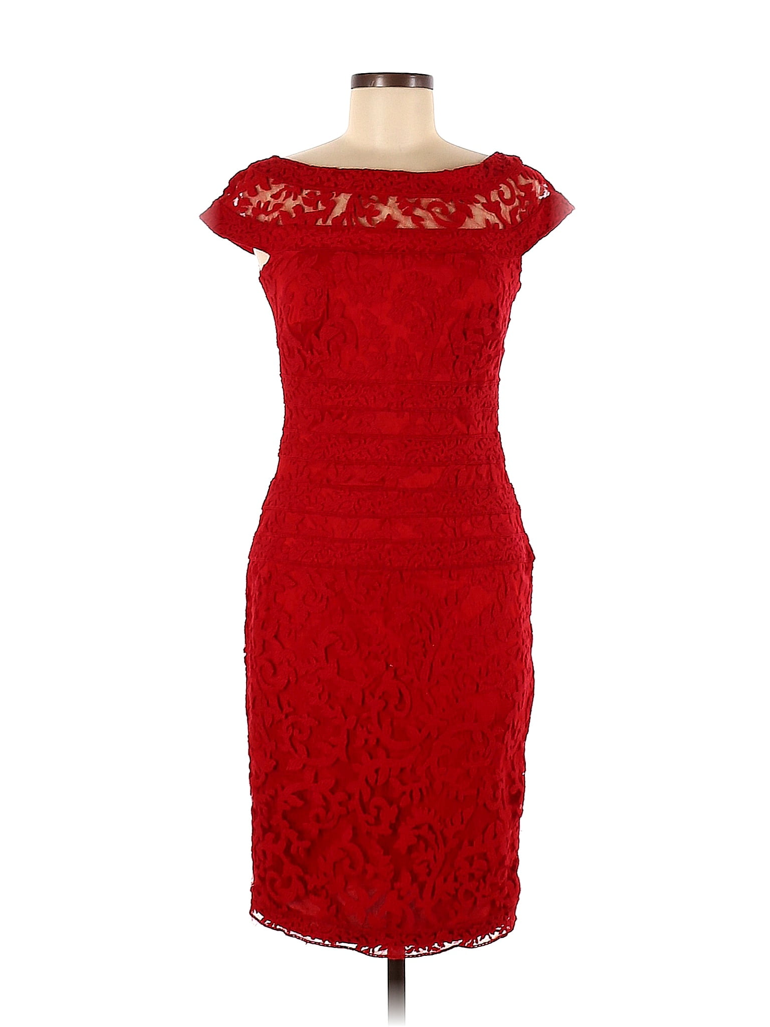 Tadashi Shoji Solid Red Cocktail Dress Size 2 74 Off Thredup