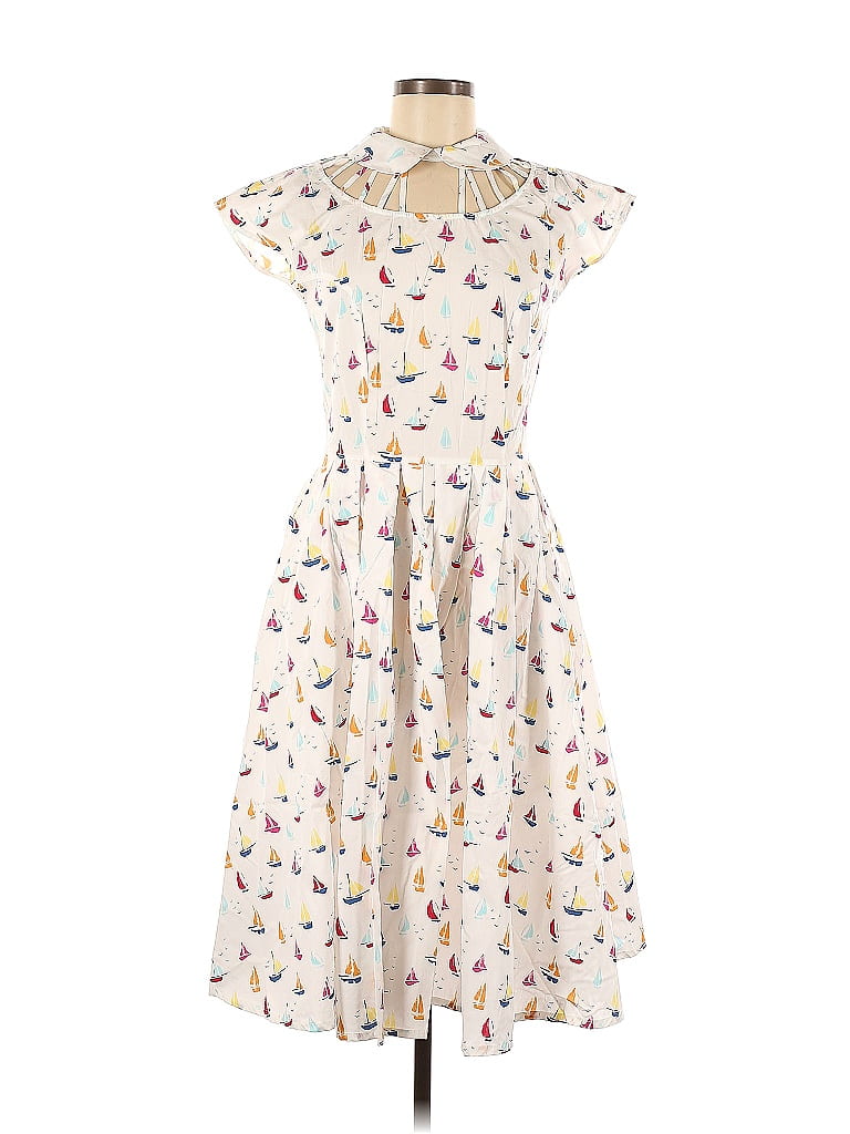 Unique Vintage 100% Cotton Ivory Casual Dress Size M - 59% off | thredUP