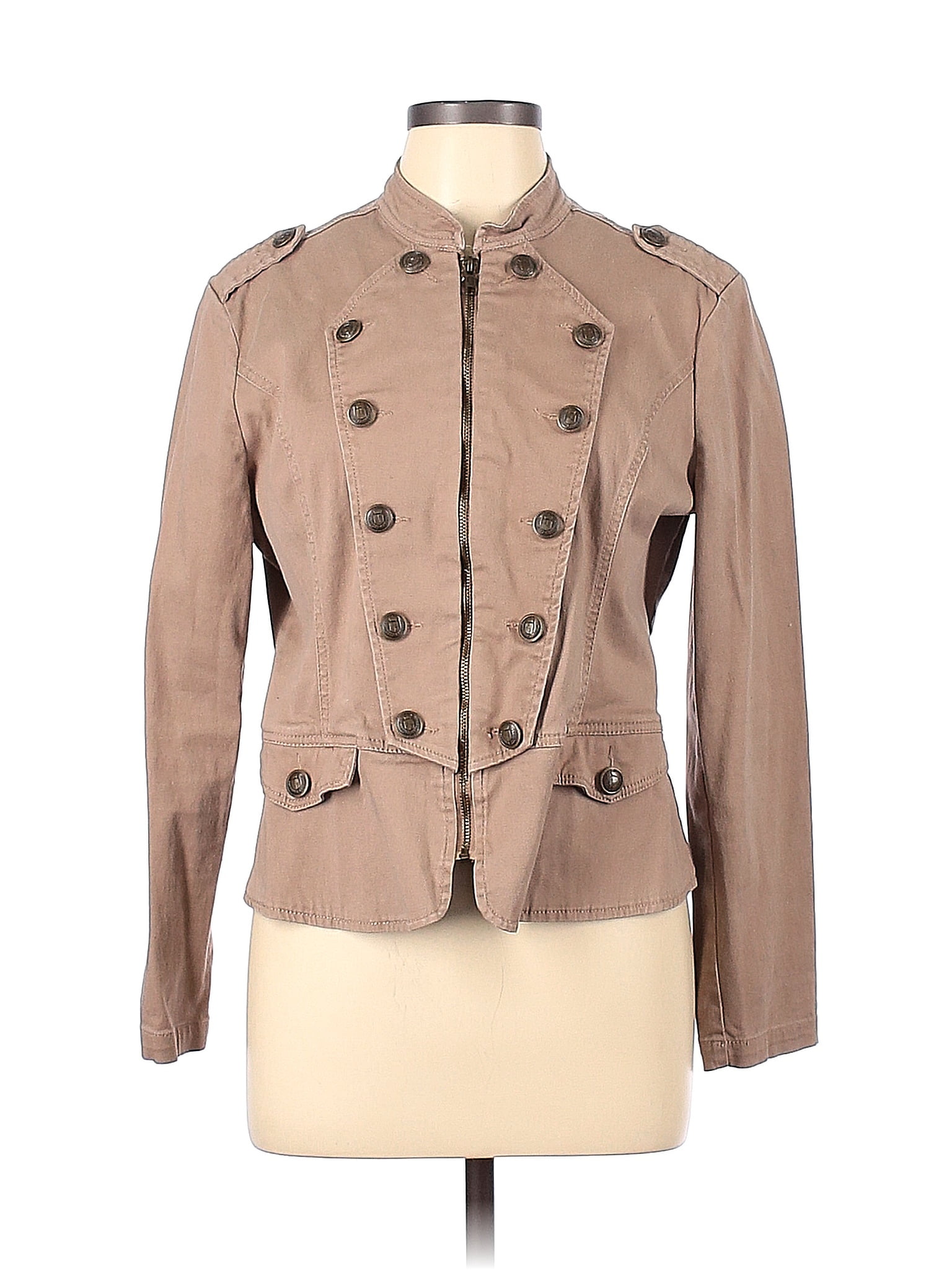 Baccini Solid Tan Brown Jacket Size L - 56% off | thredUP