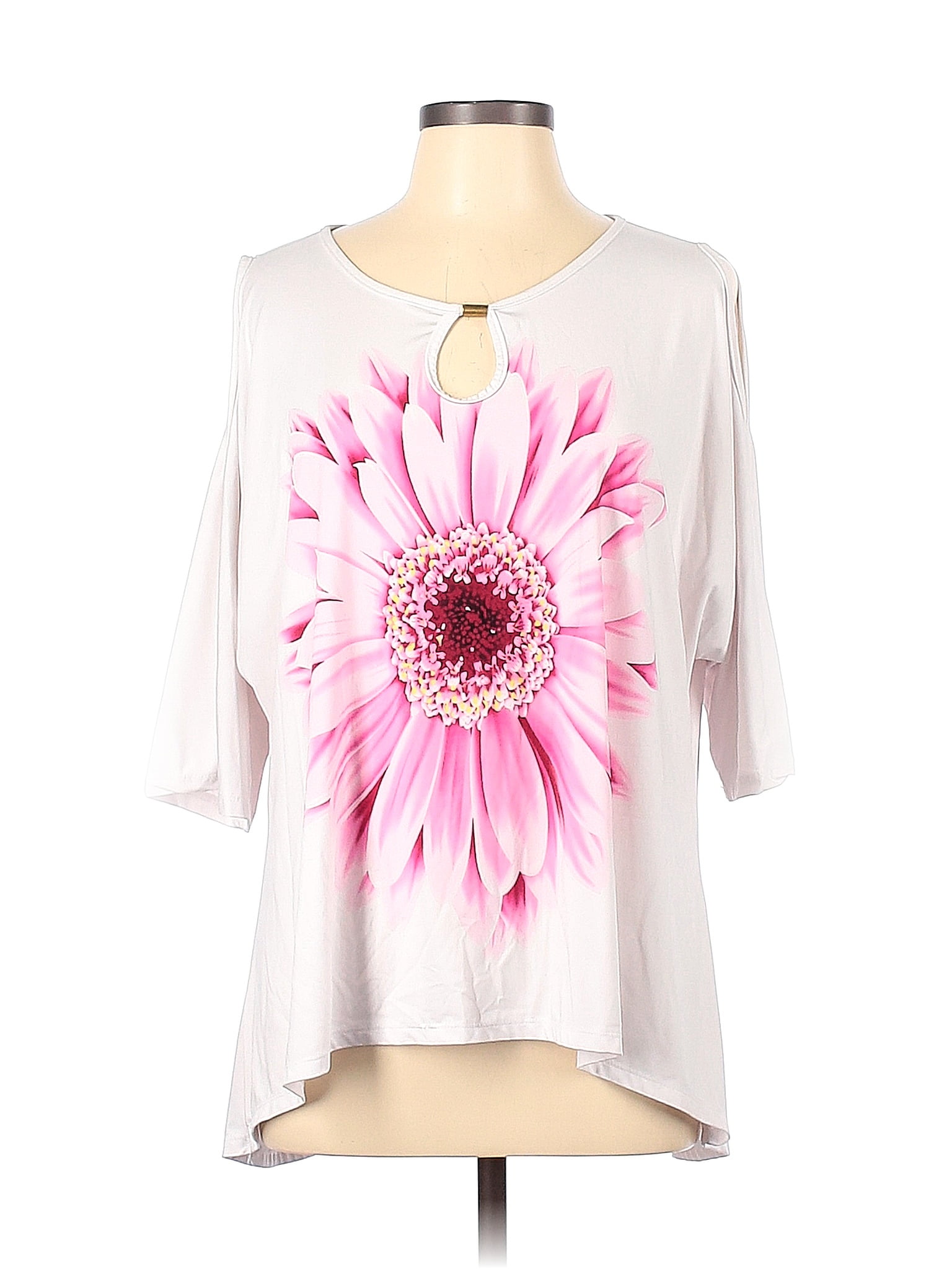 Robert Louis Pink White Short Sleeve Top Size L - 52% off | ThredUp