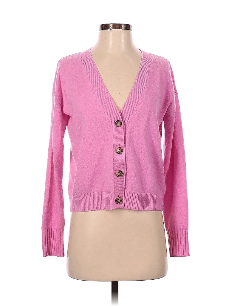 Intermix 100% Cashmere Color Block Solid Pink Cashmere Cardigan Size P ...