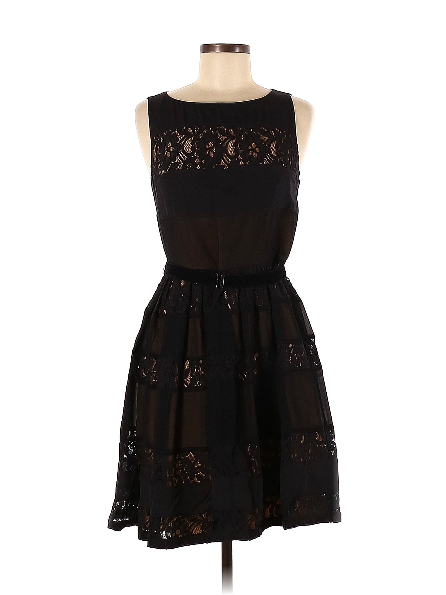 Jessica Simpson 100% Polyester Solid Black Cocktail Dress Size 6 - 72% ...